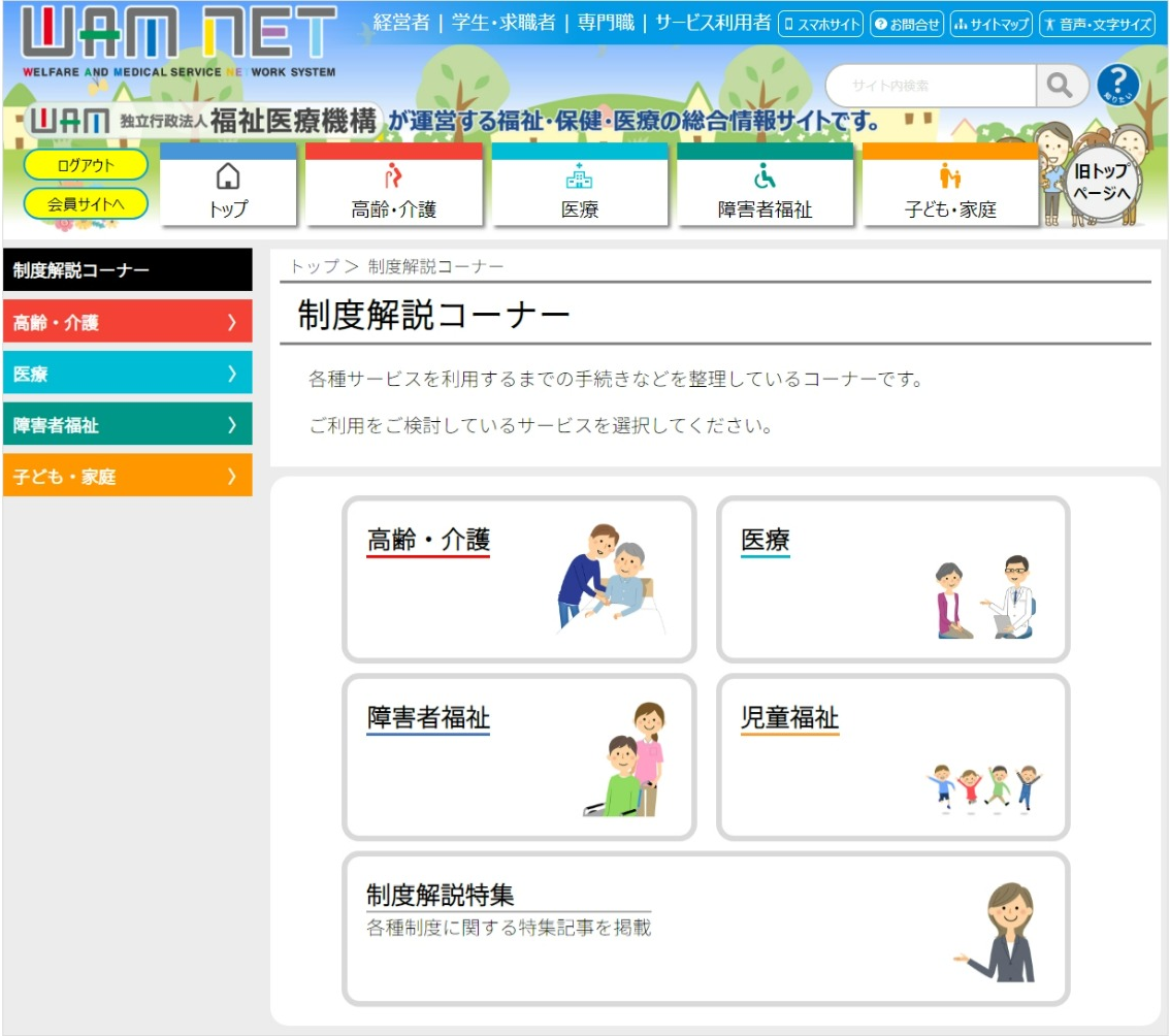 WAM NETの主な掲載情報 | WAM